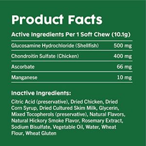 Greenies Hip & Joint Dog Supplements with Glucosamine and Chondroitin, 80-Count Chicken-Flavor Soft Chews for Adult Dogs