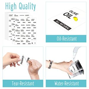 Hebayy 345 Pantry & Kitchen Labels, Minimalist Water & Oil Resistant Pantry Label Stickers Food Jar Label for Organization and Storage