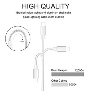 iPhone Charger [Apple MFi Certified] 4pack (10ft/6ft/6ft/3ft) Apple Phone Charger iPhone Lightning Cable Nylon Braided Compatible with iPhone 13 Pro/13/12/11 Pro/11/XS MAX/XR/8/7/6s