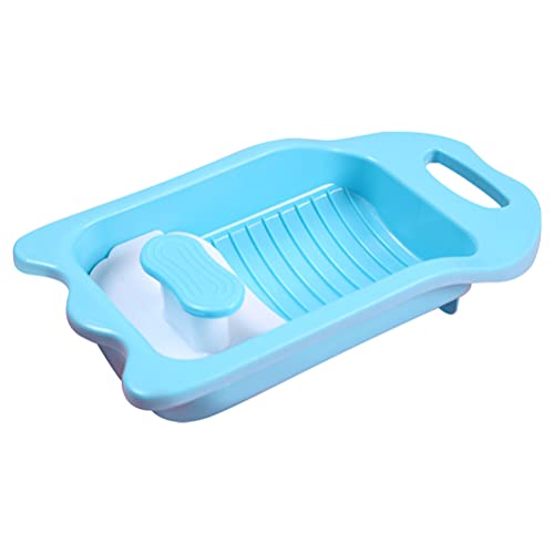 Cabilock Plastic Washboard Basin Non- Slip Washing Washboard Plastic Home Laundry Washboard Mini Washboard for Kids Shirts