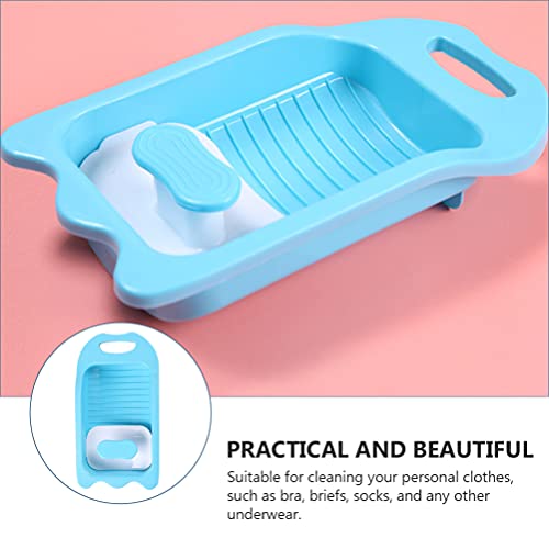 Cabilock Plastic Washboard Basin Non- Slip Washing Washboard Plastic Home Laundry Washboard Mini Washboard for Kids Shirts