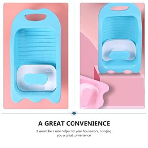 Cabilock Plastic Washboard Basin Non- Slip Washing Washboard Plastic Home Laundry Washboard Mini Washboard for Kids Shirts