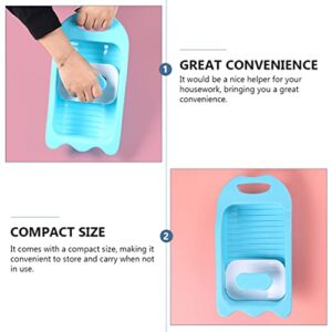 Cabilock Plastic Washboard Basin Non- Slip Washing Washboard Plastic Home Laundry Washboard Mini Washboard for Kids Shirts