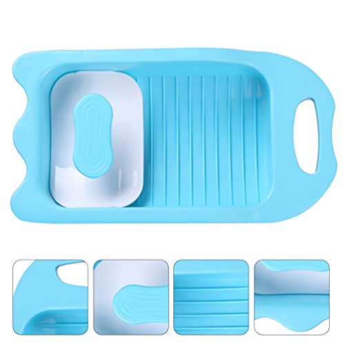 Cabilock Plastic Washboard Basin Non- Slip Washing Washboard Plastic Home Laundry Washboard Mini Washboard for Kids Shirts