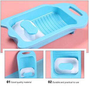 Cabilock Plastic Washboard Basin Non- Slip Washing Washboard Plastic Home Laundry Washboard Mini Washboard for Kids Shirts