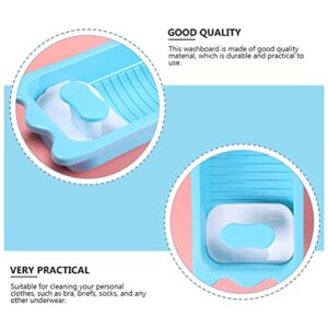 Cabilock Plastic Washboard Basin Non- Slip Washing Washboard Plastic Home Laundry Washboard Mini Washboard for Kids Shirts