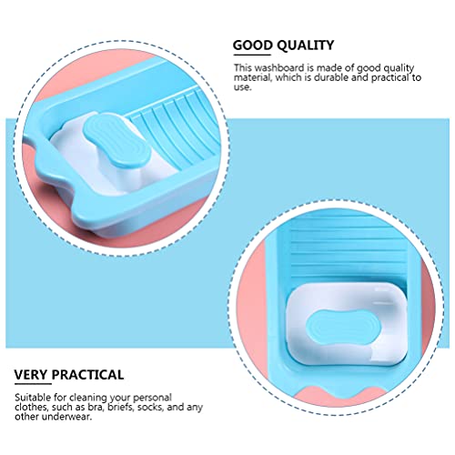 Cabilock Plastic Washboard Basin Non- Slip Washing Washboard Plastic Home Laundry Washboard Mini Washboard for Kids Shirts