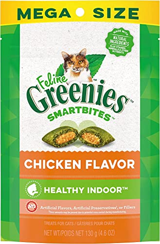 (3 Pack) Greenies Feline SMARTBITES Healthy Indoor , Chicken 4oz, with 10ct Pet Wipes