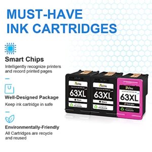 FAcms Remanufactured Ink Cartridge Replacement for HP 63 63XL 63XL for Envy 4520 4512 4513 4516 OfficeJet 3830 5255 5258 DeskJet 1112 1110 3630 3632 3634 2130 2132 (2 Black 1 Tri-Color)