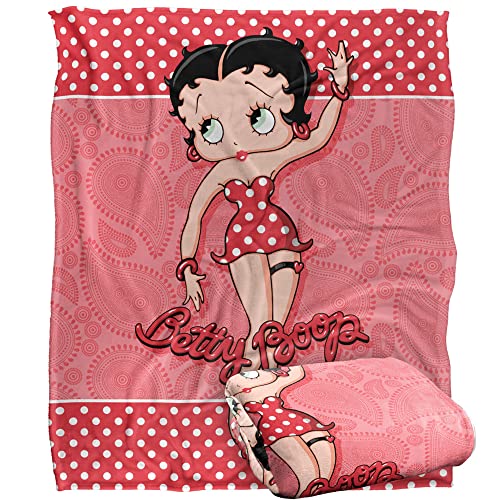 Betty Boop Paisley & Polka Dots Officially Licensed Silky Touch Super Soft Throw Blanket 50" x 60"