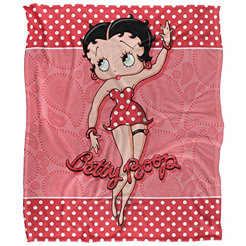 Betty Boop Paisley & Polka Dots Officially Licensed Silky Touch Super Soft Throw Blanket 50" x 60"