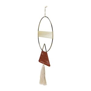 Main + Mesa Geometric Metal and Cotton Wall Hanging with Tassel