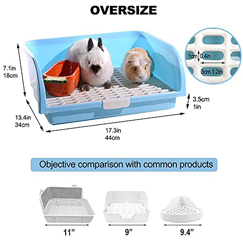 Pet Small Rat Large Toilet & 100 Pcs Rabbit Pee Pads, 18" x 13" Pet Toilet/Potty Training Pads, Oversize Litter Box for Small Animal/Large Rabbit/Guinea Pig/Ferret