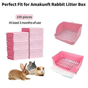 Pet Small Rat Large Toilet & 100 Pcs Rabbit Pee Pads, 18" x 13" Pet Toilet/Potty Training Pads, Oversize Litter Box for Small Animal/Large Rabbit/Guinea Pig/Ferret