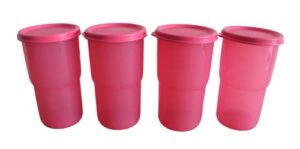 new tupperware, newtupperware tabletop stacking tumbler 12oz 350ml set of 4 pink