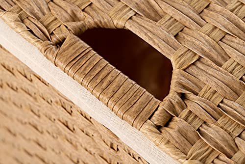 Synthetic Wicker Laundry Hamper Basket With Lid and Liner by Blue Ridge Basket Company (Natural)