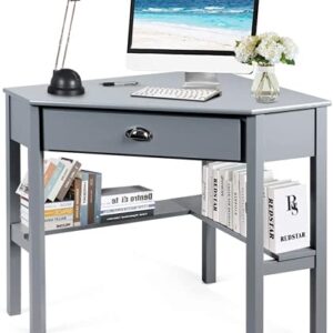 Goplus Corner Desk, Grey