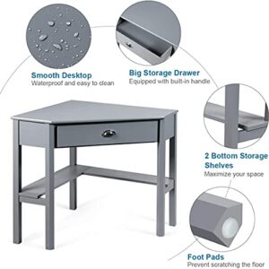 Goplus Corner Desk, Grey