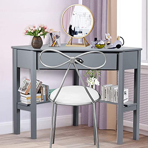 Goplus Corner Desk, Grey