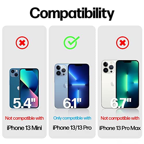 Power Theory Designed for iPhone 13 Pro/iPhone 13 Screen Protector Tempered Glass [9H Hardness], Easy Install Kit, 99% HD Bubble Free Clear, Case Friendly, Anti-Scratch, 2 Pack