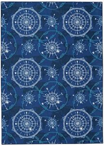 linon home decor products the anywhere washable rug velmer blue & ivory 3' x 5' accent rug