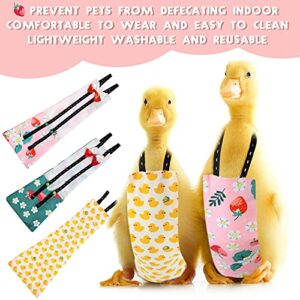 3 Pieces Pet Chicken Diapers Duckling Diapers Reusable Goose Clothes Washable Pet Diapers with Bow Tie for Poultry (Medium)