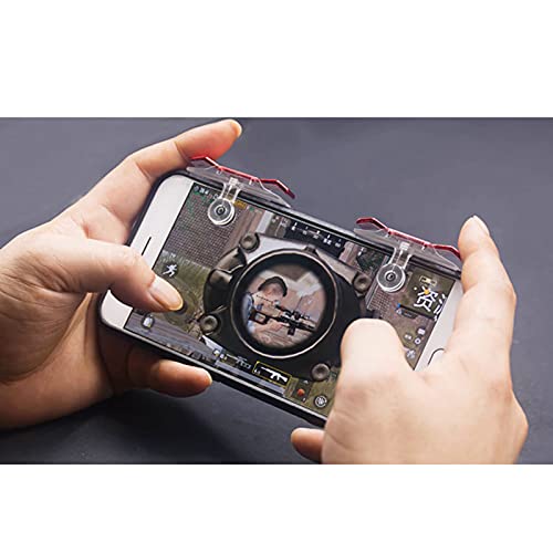 CactusAngui - E9 1 Pair Mobile Phone L1 R1 Fire Button Aim Gaming Trigger Shooter Compatible with PUBG - Red,5.25 x 4.2 x 3.3 cm