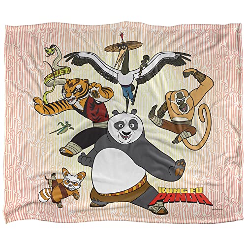 Kung Fu Panda Kung Fu Group Officially Licensed Silky Touch Super Soft Throw Blanket 50" x 60"