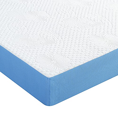 PrimaSleep 6 Inch Gel Infused Superior high-Density Memory Foam Mattress, CertiPUR-US® Certified, Blue,Twin XL