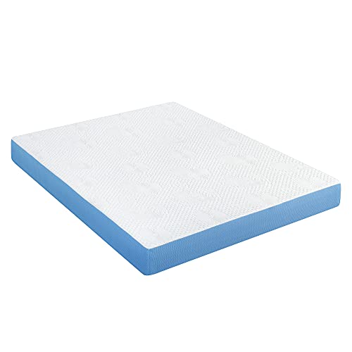 PrimaSleep 6 Inch Gel Infused Superior high-Density Memory Foam Mattress, CertiPUR-US® Certified, Blue,Twin XL