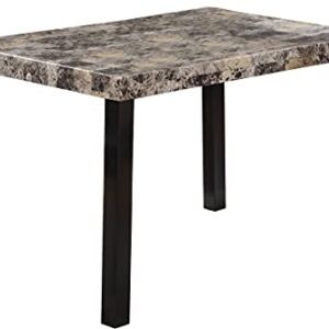 Best Master Furniture Britney Laminated Faux Marble Top Transitional Dining Table, Espresso Finish