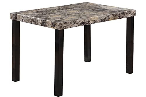 Best Master Furniture Britney Laminated Faux Marble Top Transitional Dining Table, Espresso Finish