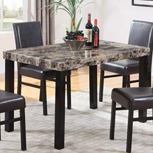 Best Master Furniture Britney Laminated Faux Marble Top Transitional Dining Table, Espresso Finish