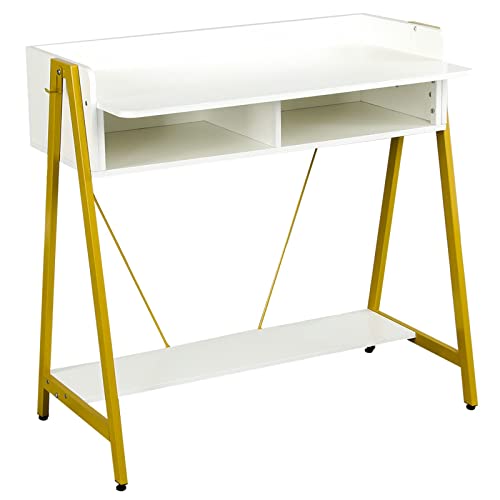 TEAMIX Desk DA80 (White + Gold)