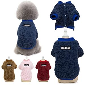 small dog sweater cat puppy winter warm coat pet cold weather cozy fleece clothes cute pullover sweater for small dogs girl boy (medium, blue)