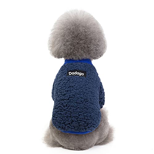 Small Dog Sweater Cat Puppy Winter Warm Coat Pet Cold Weather Cozy Fleece Clothes Cute Pullover Sweater for Small Dogs Girl Boy (Medium, Blue)