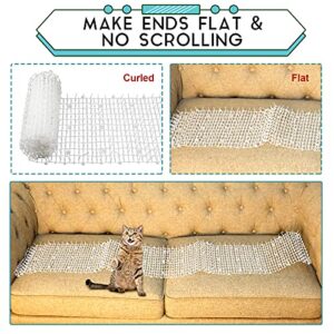 Scat Mat with Spikes Prickle Strips for Cats Dogs Spiked Mat Network Digging Stopper for Garden Fence Outdoor Indoor Keep Pet Dog Cat Off Couch Furniture (79 x 12 Inch, White)