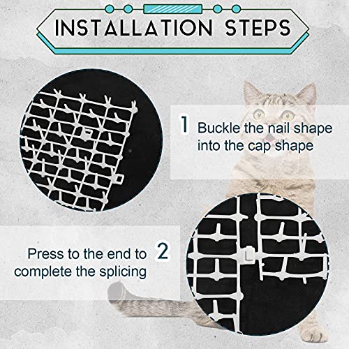 Scat Mat with Spikes Prickle Strips for Cats Dogs Spiked Mat Network Digging Stopper for Garden Fence Outdoor Indoor Keep Pet Dog Cat Off Couch Furniture (79 x 12 Inch, White)