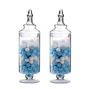 livejun glass apothecary jars clear elegant storage jar decorative candy buffet jars wedding candy organizer storage canisters small home decor 2 pcs