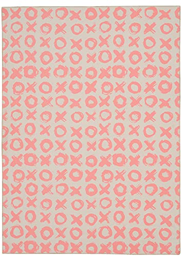 Linon Home Decor Products The Anywhere Washable Rug Boden Ivory & Pink 3' X 5' Accent Rug