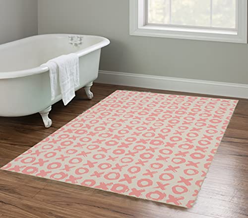 Linon Home Decor Products The Anywhere Washable Rug Boden Ivory & Pink 3' X 5' Accent Rug