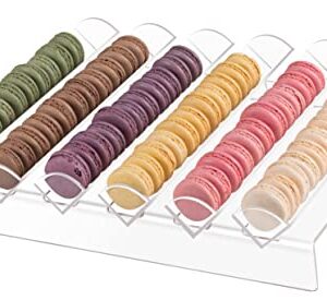 BLBYHO Acrylic Macaron Display Tray, Macaron Stand Cookie Display Stand with 6 Slots……