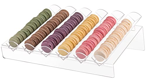 BLBYHO Acrylic Macaron Display Tray, Macaron Stand Cookie Display Stand with 6 Slots……