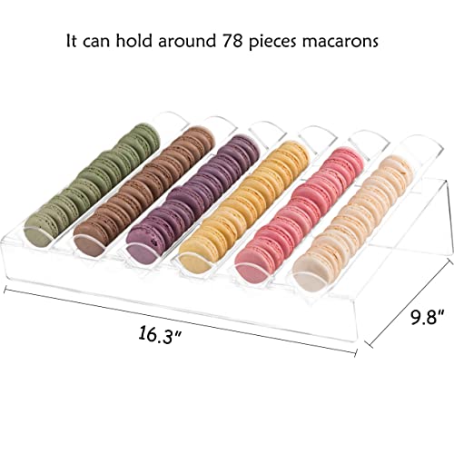 BLBYHO Acrylic Macaron Display Tray, Macaron Stand Cookie Display Stand with 6 Slots……