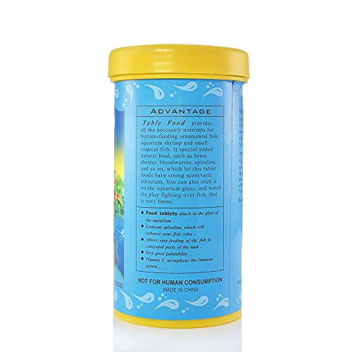 Premium Tropical Fish Food Tablets- Compare to Sera O-Nip! - Stick On Glass Or Sink To Bottom Tablets 4.58oz 250ml - Sticks On Aquarium Glass for Fun with All Types of Fish! - Pellet Fish Food-