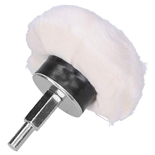 YWBL-WH White Cloth Polishing Wheel, Mushroom Type Polishing Buffing Wheel with Handle Cotton Polished Grinding Tools for Drill Buffer Attachment(50mm)