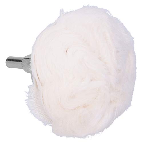 YWBL-WH White Cloth Polishing Wheel, Mushroom Type Polishing Buffing Wheel with Handle Cotton Polished Grinding Tools for Drill Buffer Attachment(50mm)