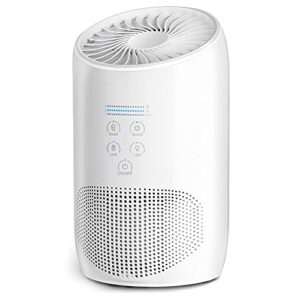 hepa air purifiers for home bedroom, smoke air cleaner with fragrance sponge, lock set, 99.9% effective, ultra quiet hepa air purifiers for dust, odor, pet dander