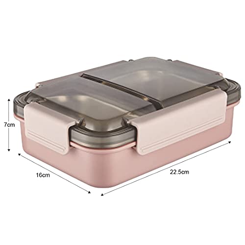 Inroserm Stainless Steel Bento Box For Adults and Kids 2 Compartments Lunch Box Leakproof Pink