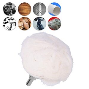 White Cloth Polishing Wheel, Mushroom Type Polishing Buffing Wheel with Handle Cotton Polished Grinding Tools for Drill Buffer Attachment(75mm)